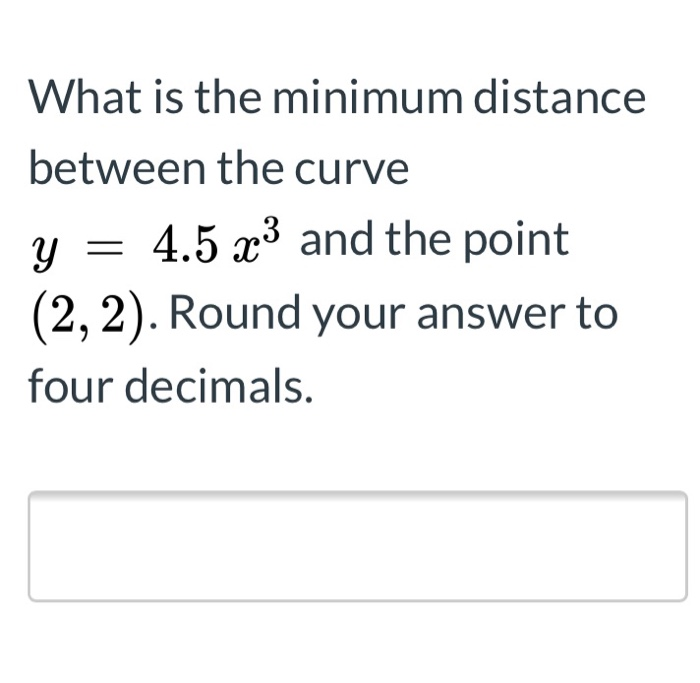 Solved What is the minimum distance between the curve y = | Chegg.com