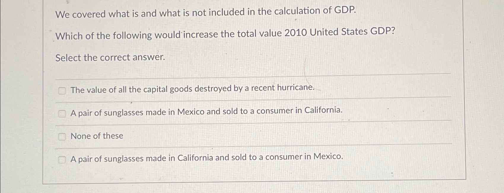 Solved We covered what is and what is not included in the | Chegg.com