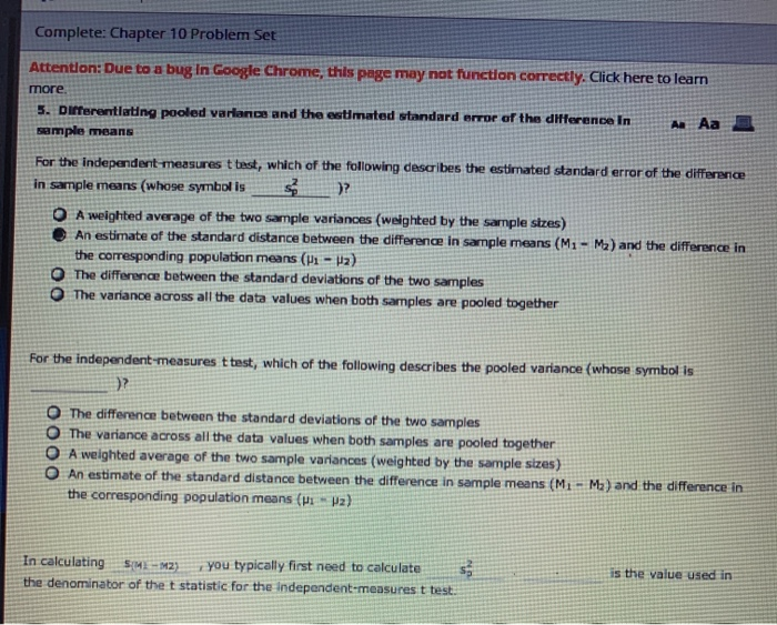 Solved Complete: Chapter 10 Problem Set Attention: Due to a | Chegg.com