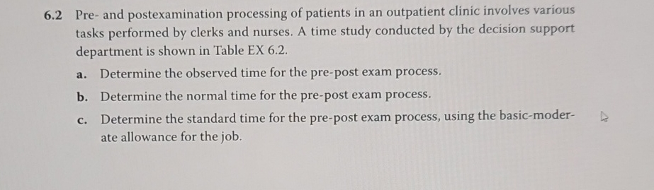 Solved 6.2 ﻿Pre- ﻿and postexamination processing of patients | Chegg.com