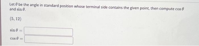 Solved Let θ be the angle in standard position whose | Chegg.com