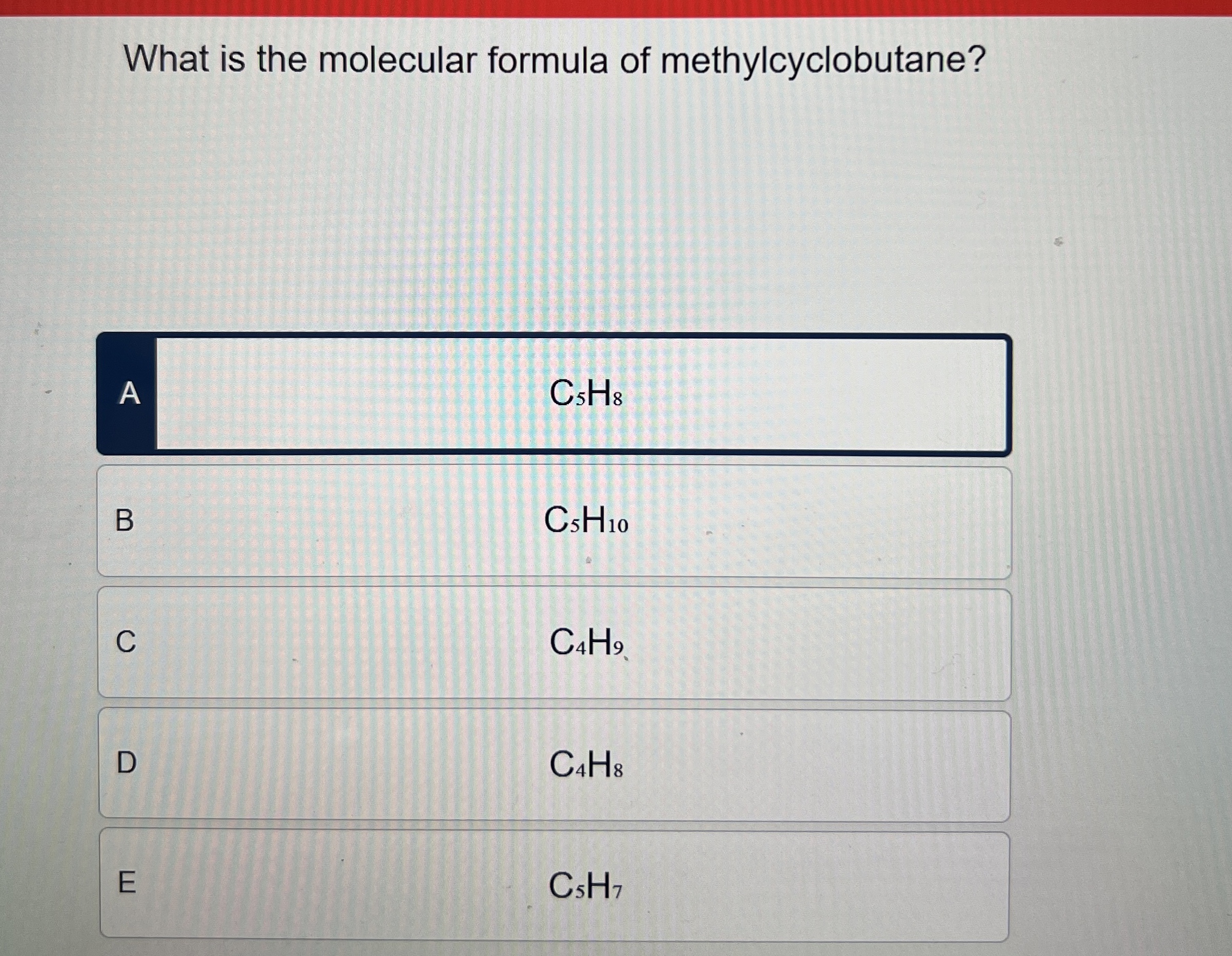 Solved What is the molecular formula of | Chegg.com