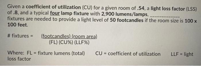 Solved Given a coefficient of utilization (CU) for a given | Chegg.com