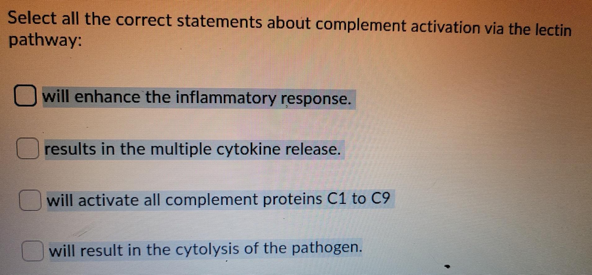 Solved Select all the correct statements about complement | Chegg.com
