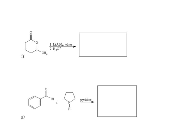 Solved f) \\[ \\frac{\\text { 1. } \\mathrm{LiAlH}_{4} | Chegg.com