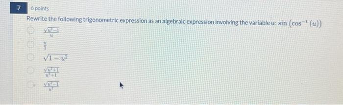 Solved Rewrite the following trigonometric expression as an | Chegg.com