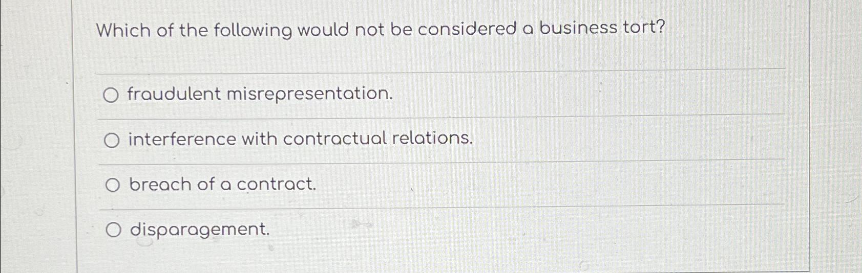 Solved Which of the following would not be considered a | Chegg.com