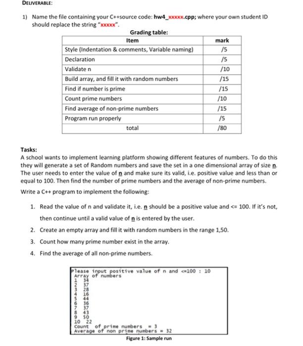 Solved DELIVERABLE: 1) Name the file containing your | Chegg.com
