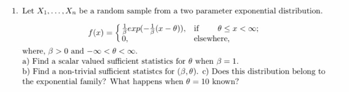 Solved 1. Let X1,..., Xn be a random sample from a two | Chegg.com