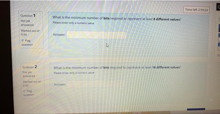 Solved What is the minimum number of bits required to | Chegg.com