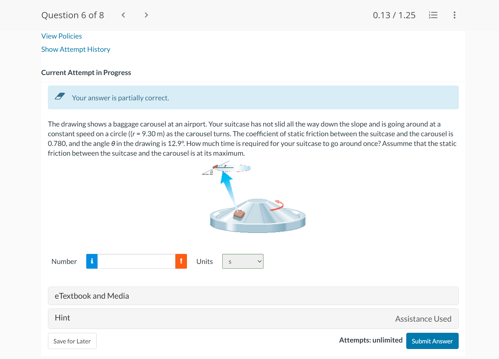 Solved The drawing shows a baggage carousel at an airport. | Chegg.com