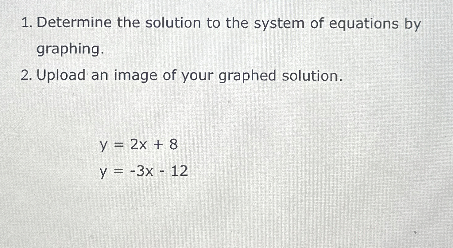 Solved Determine the solution to the system of equations by | Chegg.com