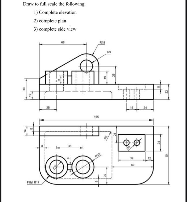 Solved Draw to full scale the following: 1) Complete | Chegg.com