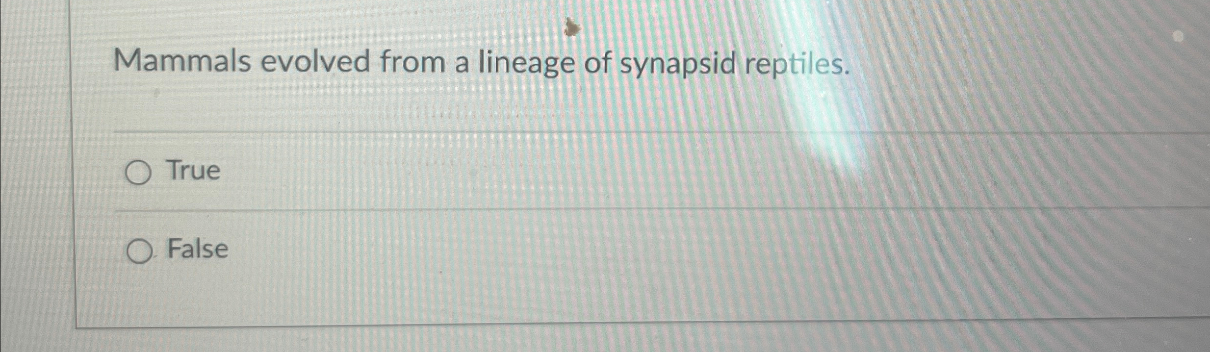 Solved Mammals evolved from a lineage of synapsid | Chegg.com