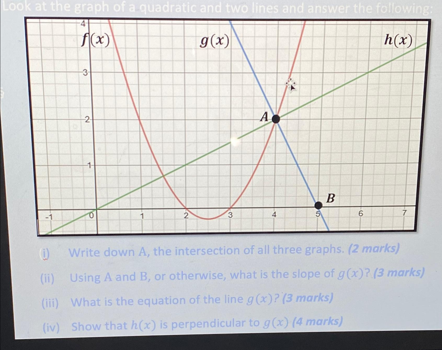 Solved (i) ﻿Write down A, ﻿the intersection of all three | Chegg.com