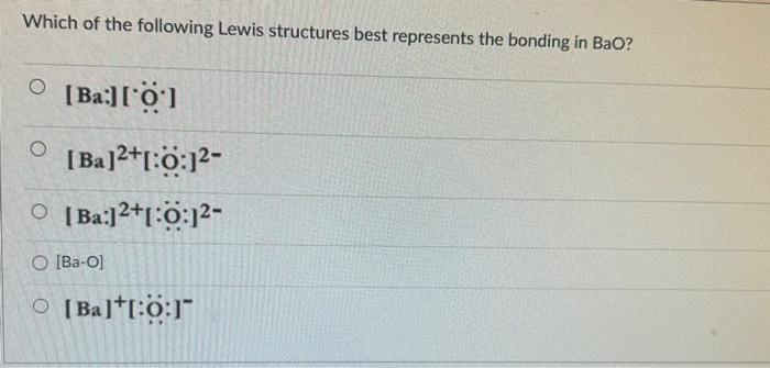 Solved Which of the following Lewis structures best | Chegg.com