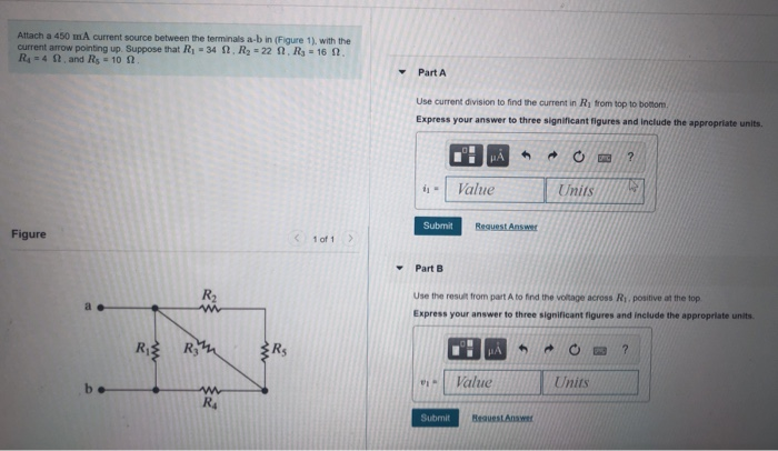 Solved Attach a 450 mA current source between the terminals | Chegg.com