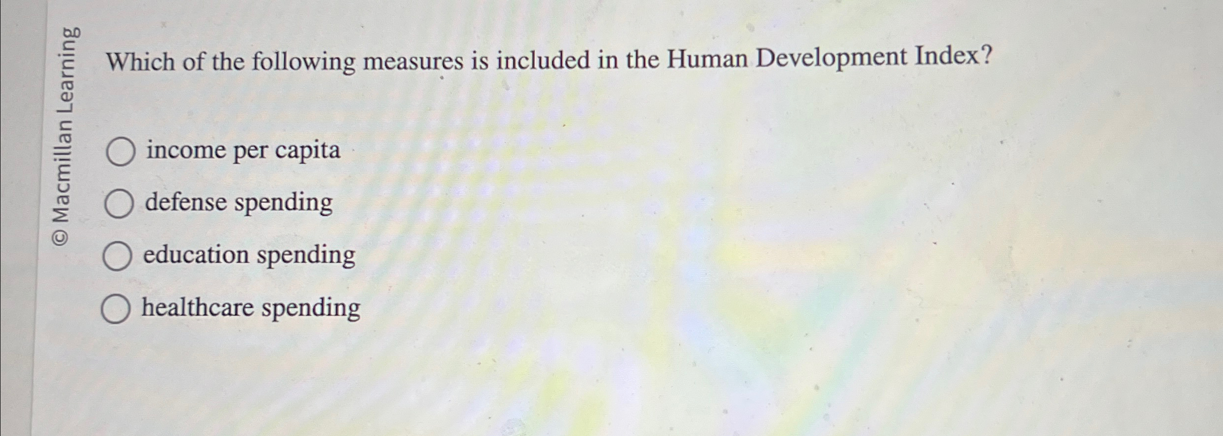 Solved Which of the following measures is included in the | Chegg.com
