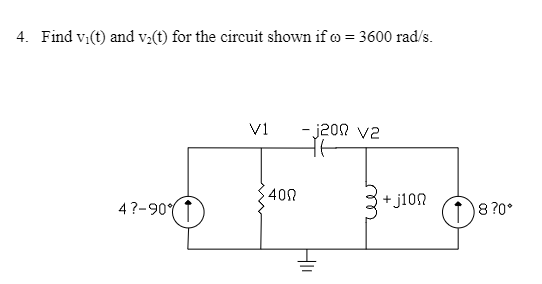 Solved Find v1(t) ﻿and v2(t) ﻿for the circuit shown if | Chegg.com