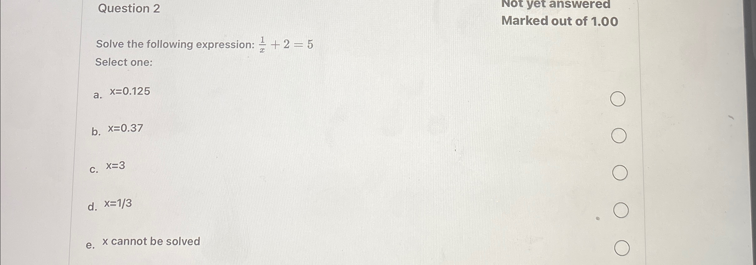 Solved Question 2Not yet answeredMarked out of 1.00Solve the | Chegg.com