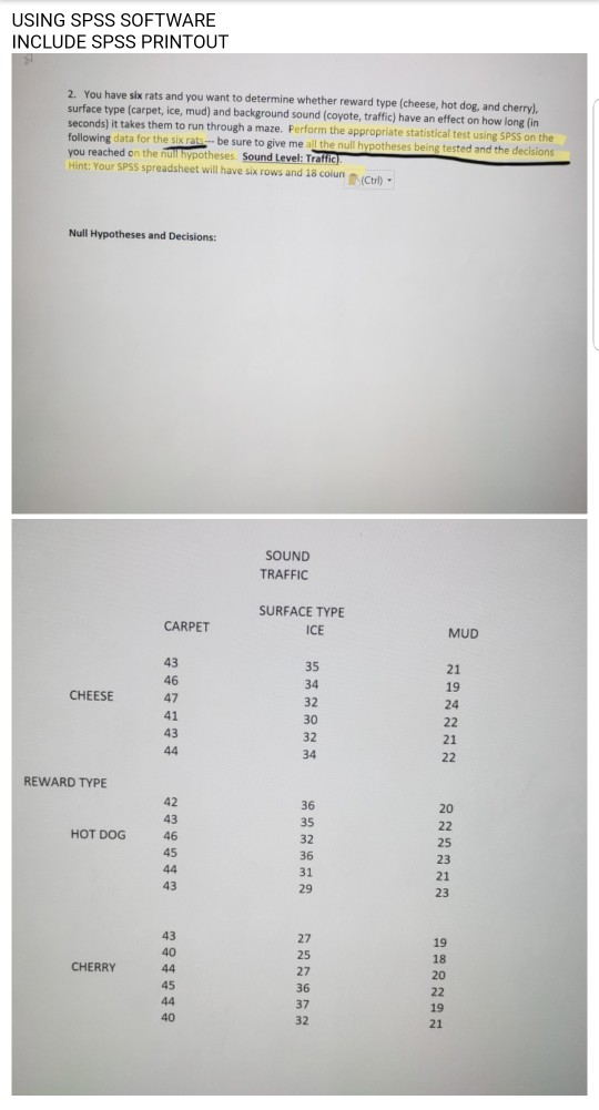 Solved USING SPSS SOFTWARE INCLUDE SPSS PRINTOUT 2. You have | Chegg.com