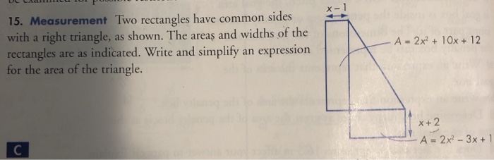 Solved 15. Measurement Two rectangles have common sides with | Chegg.com