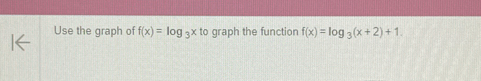 Solved Use the graph of f(x)=log3x ﻿to graph the function | Chegg.com