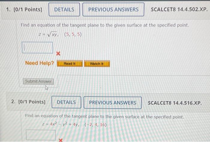 Solved 1. [0/1 Points) DETAILS PREVIOUS ANSWERS SCALCET8 | Chegg.com