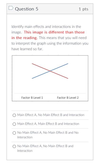 Solved In a factorial design an interaction can only be | Chegg.com