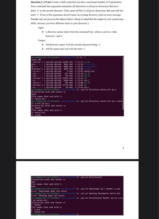 Questien-2. (15 pts) Create a shell script that can | Chegg.com Questien-2. (15 pts) Create a shell script that can | Chegg.com