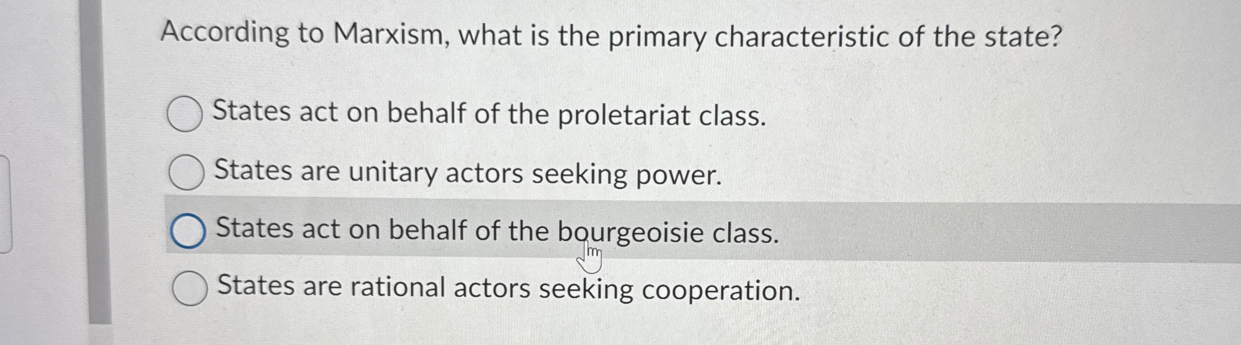 Solved According to Marxism, what is the primary | Chegg.com