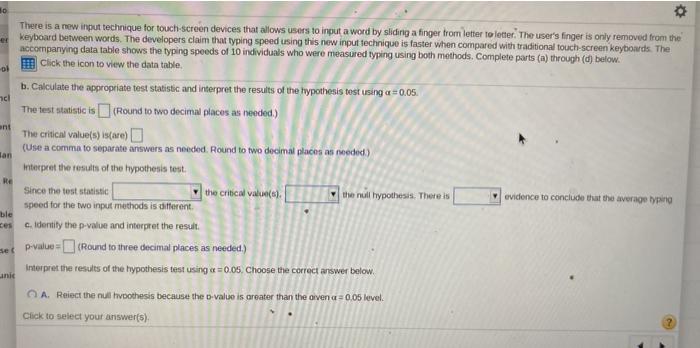 Solved There is a new input technique for touch-screen | Chegg.com