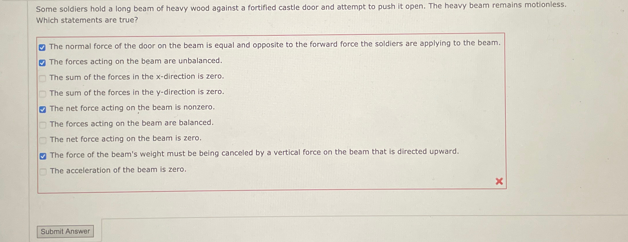 Solved Some soldiers hold a long beam of heavy wood against | Chegg.com