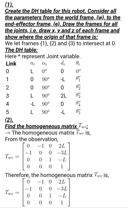 Solved The following figure shows a serial robot with 5 | Chegg.com