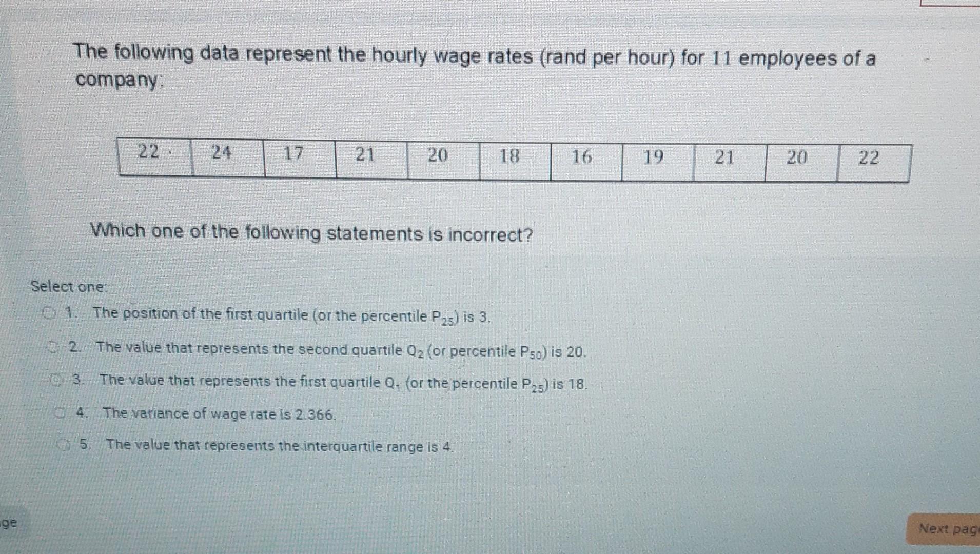 Solved The following data represent the hourly wage rates | Chegg.com