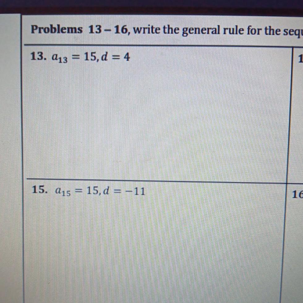 Solved Problems 13-16, ﻿write the general rule for the | Chegg.com
