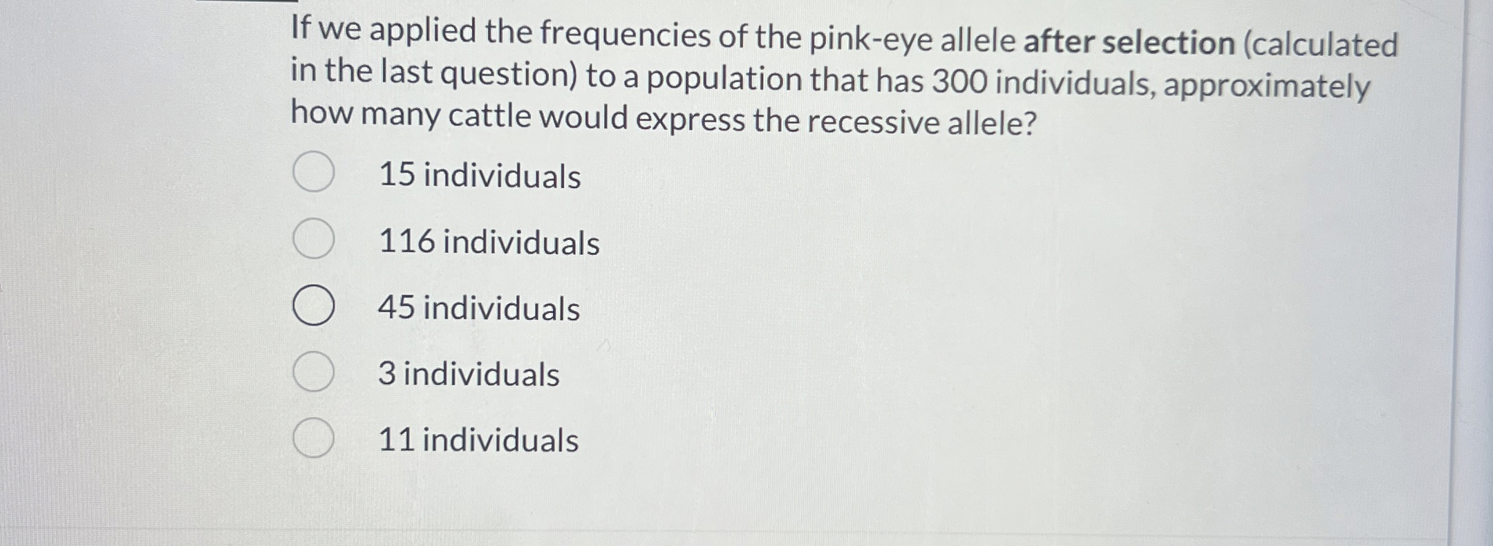 Solved If we applied the frequencies of the pink-eye allele | Chegg.com
