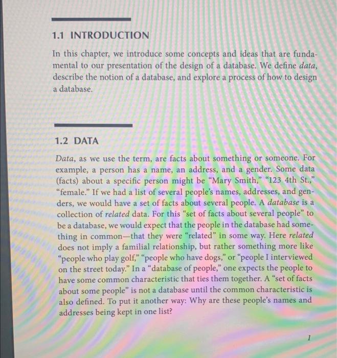 1.1 INTRODUCTION In this chapter, we introduce some | Chegg.com