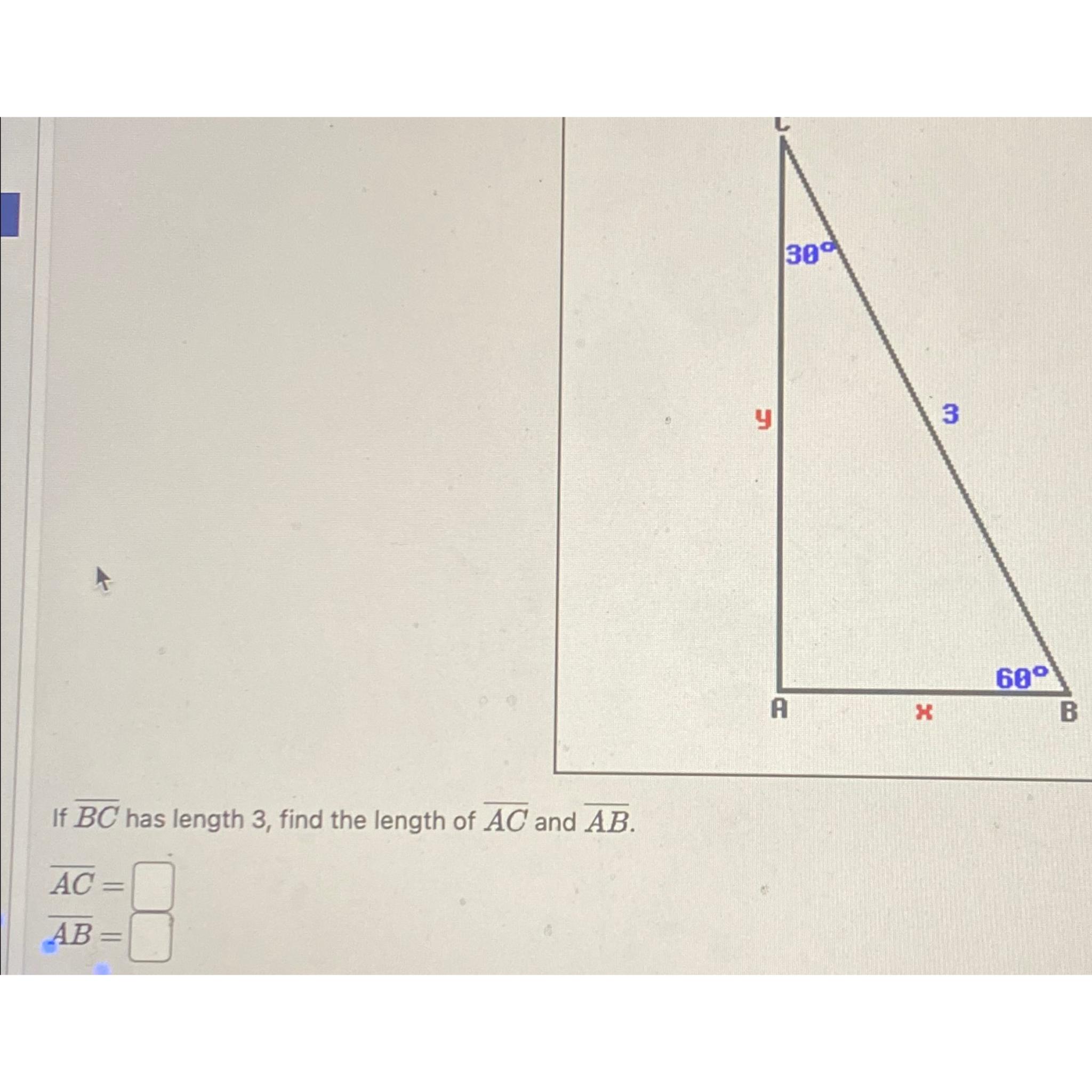 Solved If ?bar (BC) ﻿has length 3 , ﻿find the length of | Chegg.com