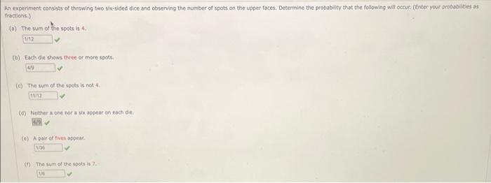 Solved An experiment consists of throwing two sto-sided dice | Chegg.com