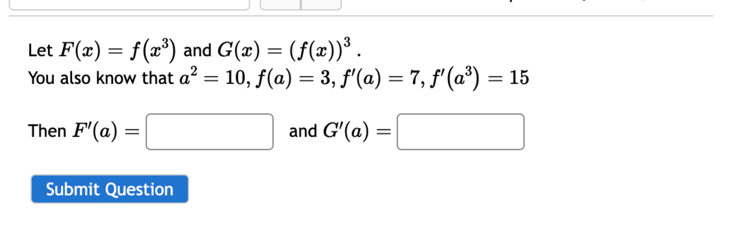 Solved Let F(x)=f(x3) ﻿and G(x)=(f(x))3.You also know that | Chegg.com