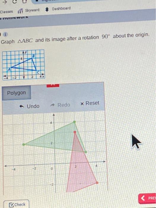Solved Dashboard Classes Skyward nunCWUIN Graph AABC and its | Chegg.com