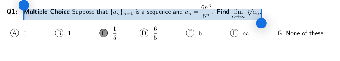 Solved Q1:Multiple Choice Suppose that {an}n=1 ﻿is a | Chegg.com