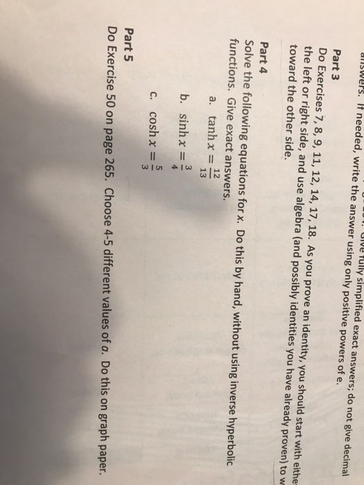Solved fully simplified exact answers; do not give decimal | Chegg.com