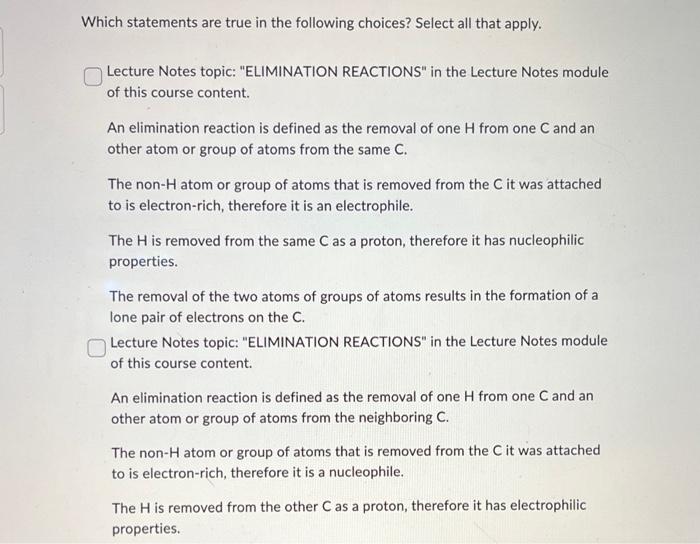 Solved Which statements are true in the following choices? | Chegg.com