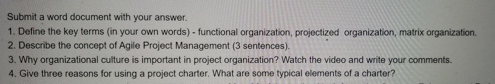 Solved Submit a word document with your answer. 1. Define | Chegg.com