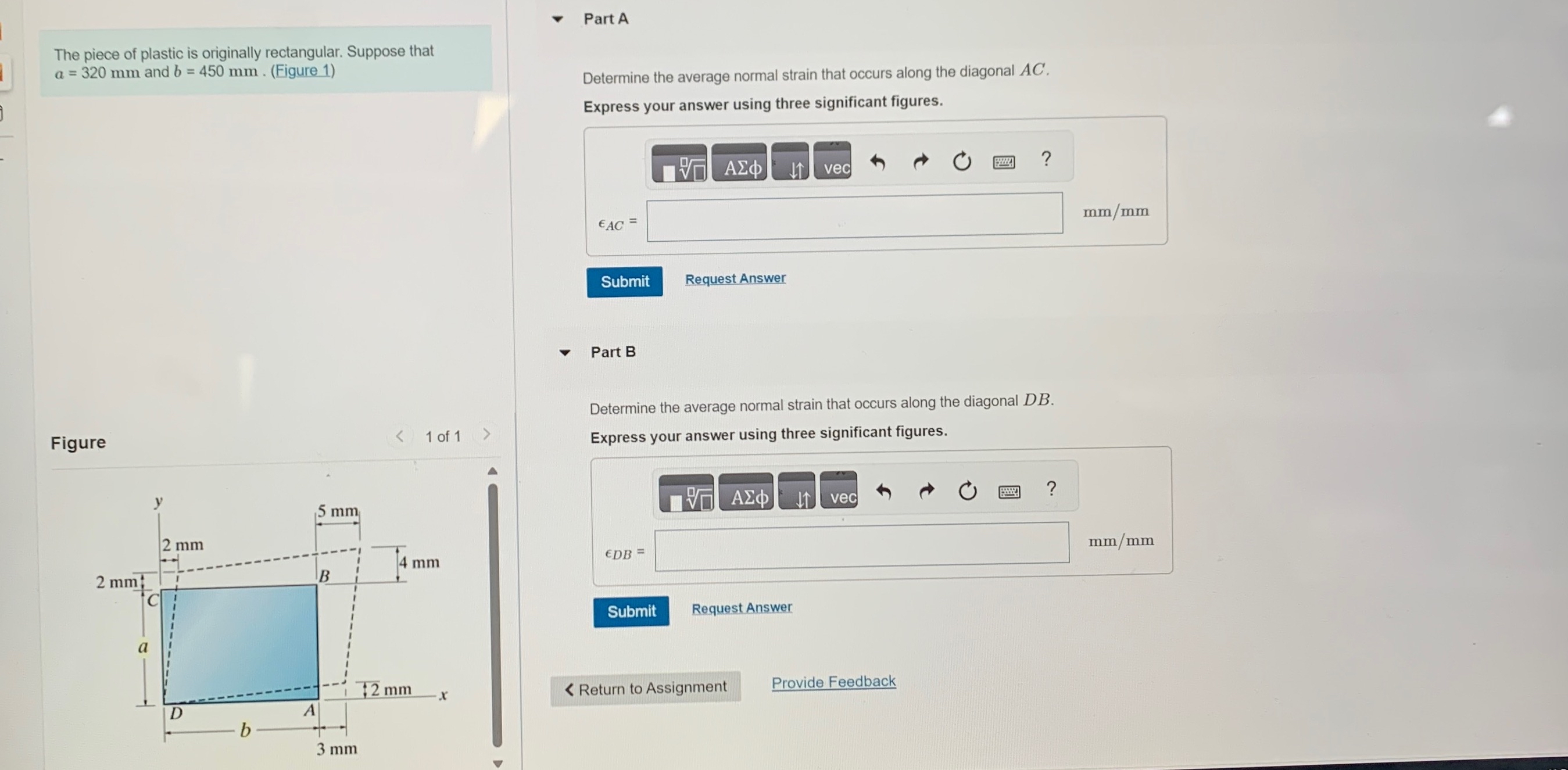 Solved Part AThe piece of plastic is originally rectangular. | Chegg.com