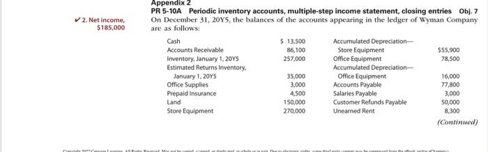 Solved PR 5-10A Periodic inventory accounts, multiple-step | Chegg.com