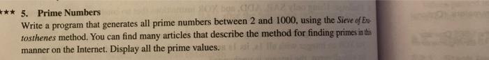 Solved *** 5. Prime Numbers Write a program that generates | Chegg.com