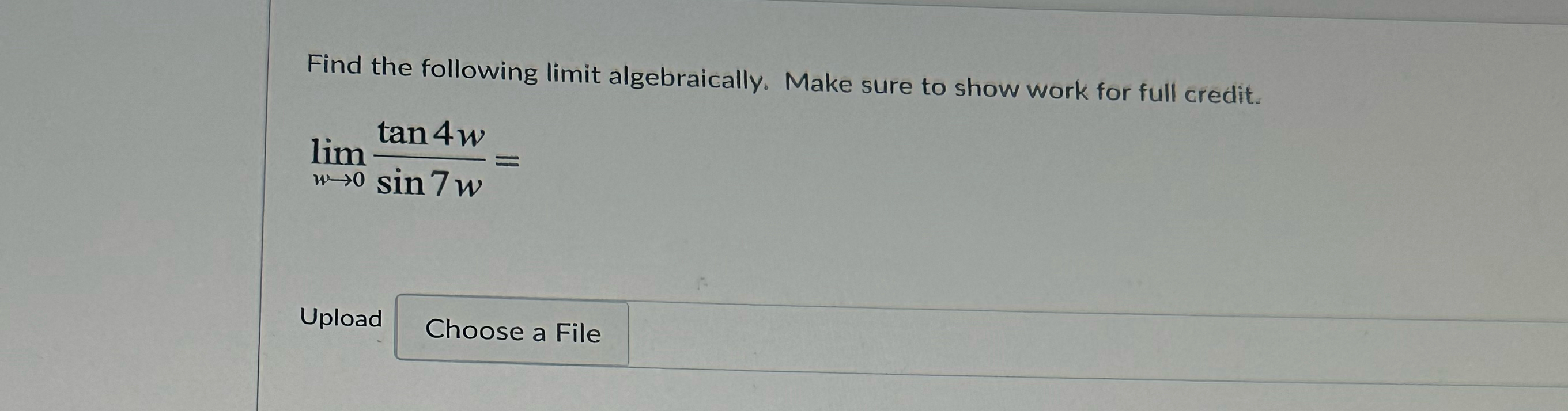 Solved Find the following limit algebraically. Make sure to | Chegg.com
